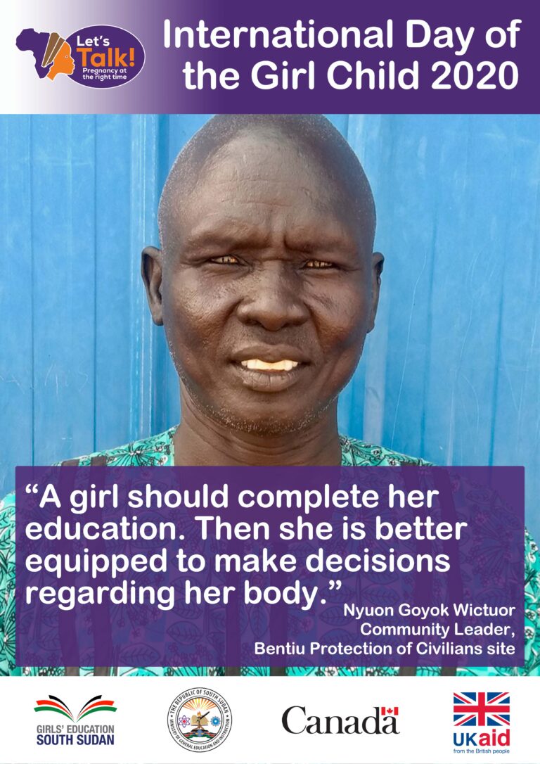 Let’s Talk: Pregnancy at the Right Time : Girls’ Education South Sudan